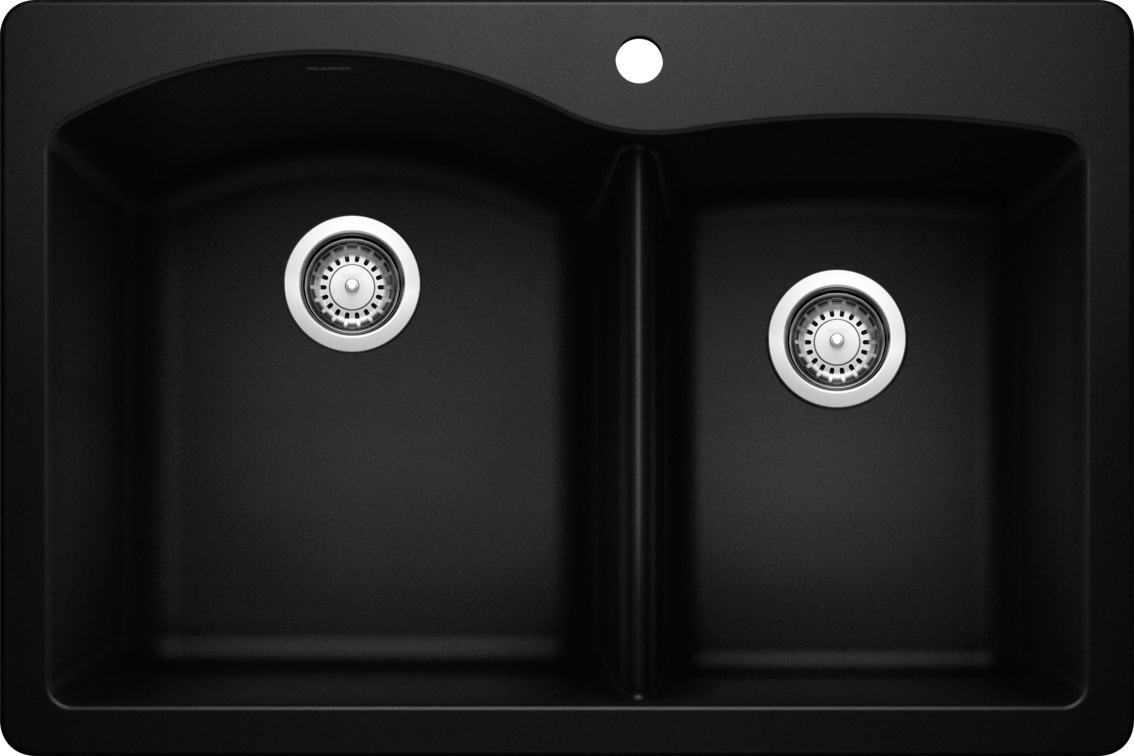 DIAMOND 1¾ Dual Mount | SILGRANIT Coal Black | BLANCO