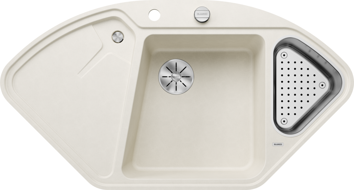 BLANCODELTA II-F | SILGRANIT soft white - with drain remote control ...