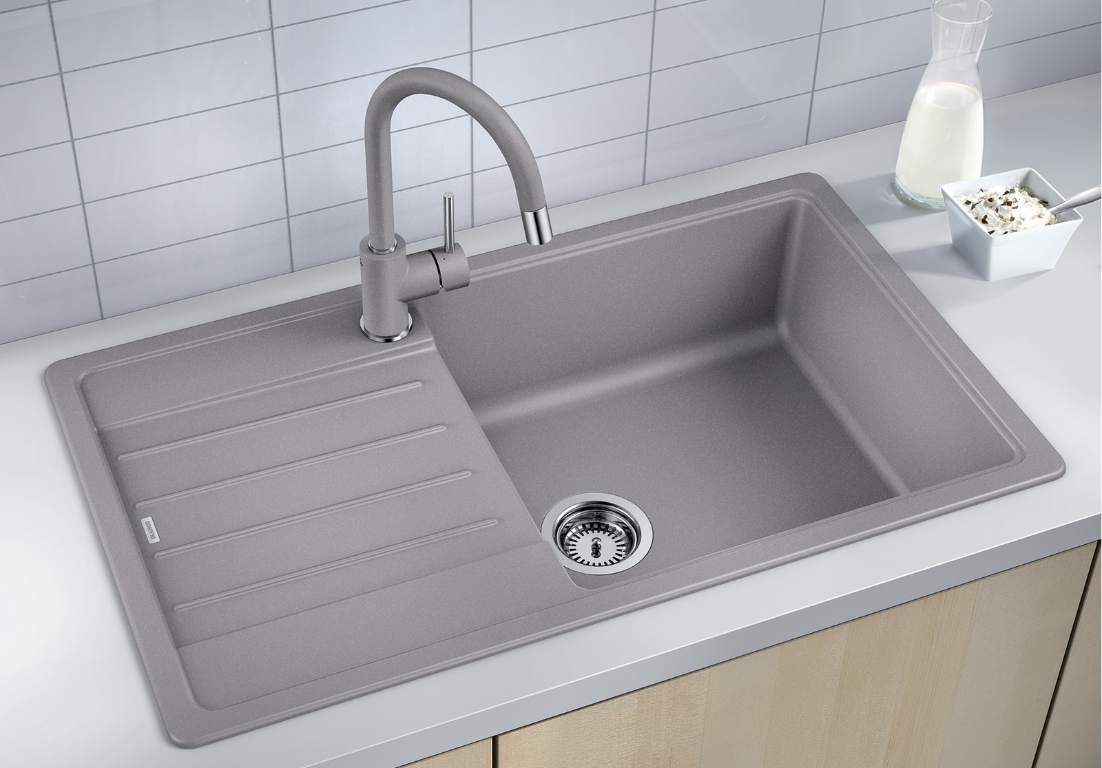 LEGRA XL 6 S | SILGRANIT | black - w/o drain remote control | BLANCO