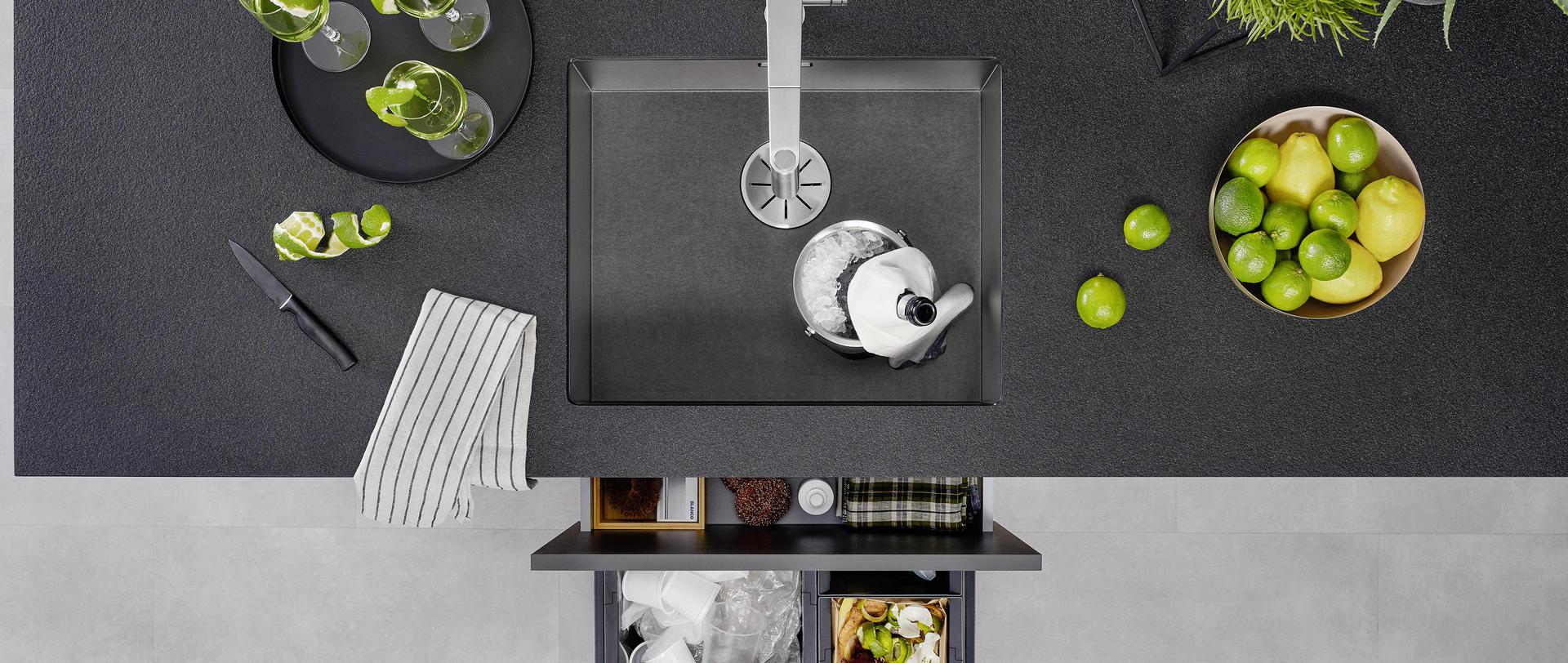 Roestvrijstalen Wastafel DarkSteel BLANCO ZEROX 500-U Spoelbak ...